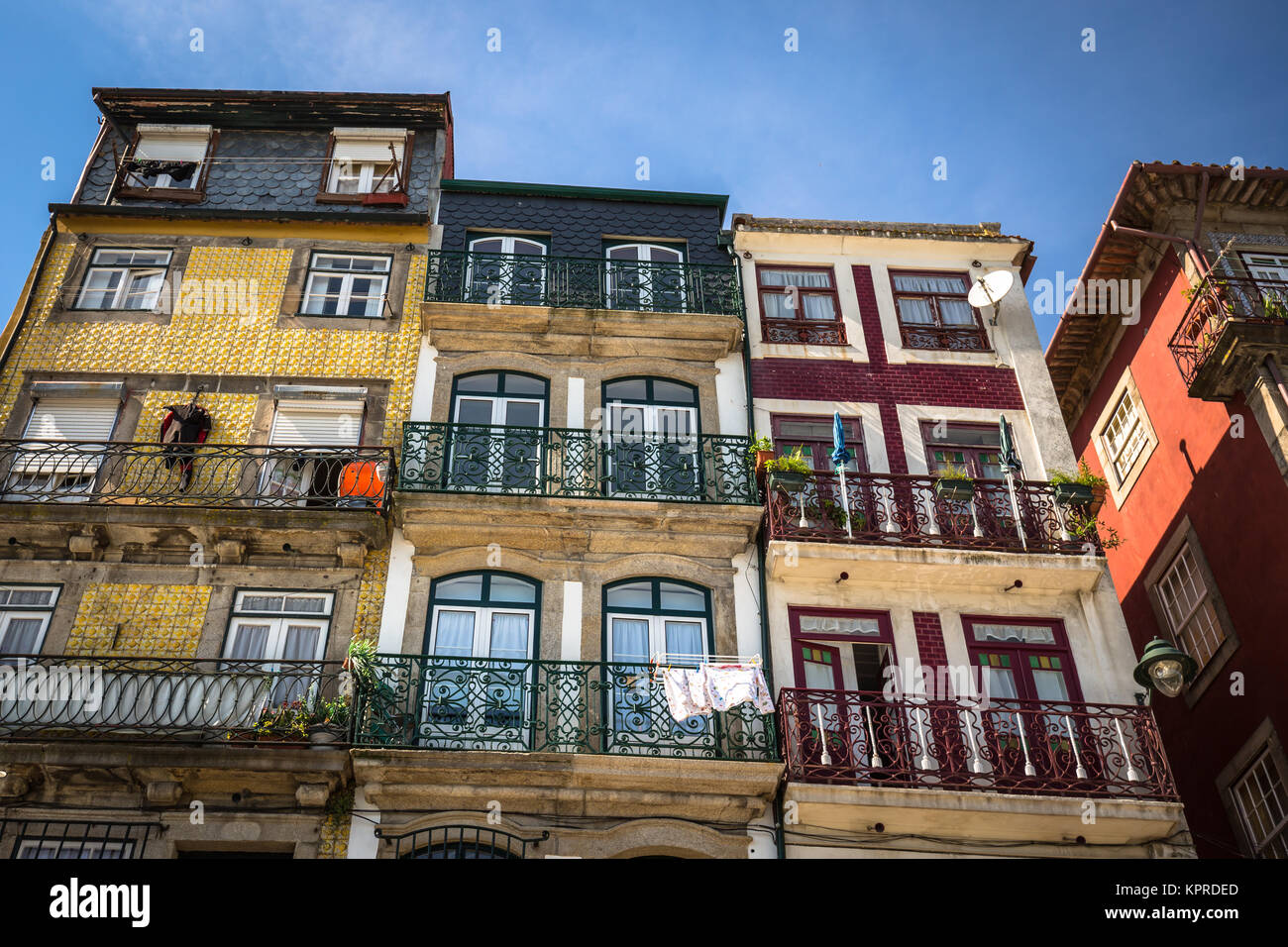Colorful houses of Porto Ribeira, Portugal Stock Photo - Alamy