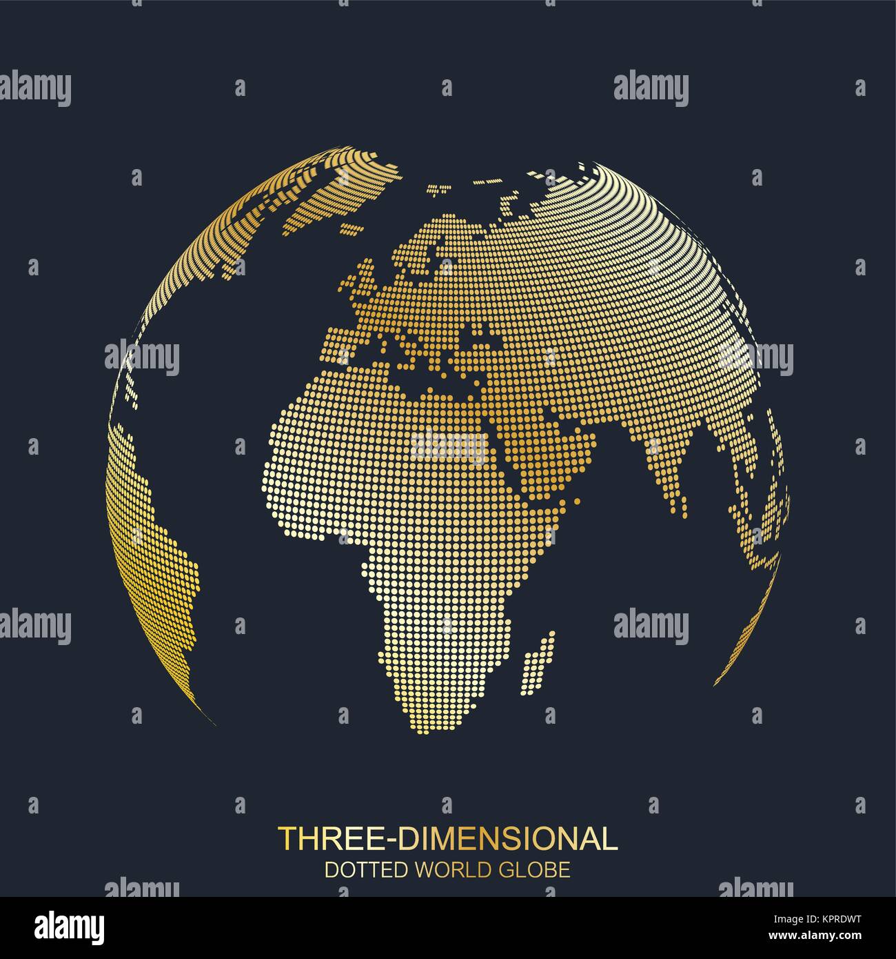 Three-dimensional abstract background planet. Dotted world globe ...