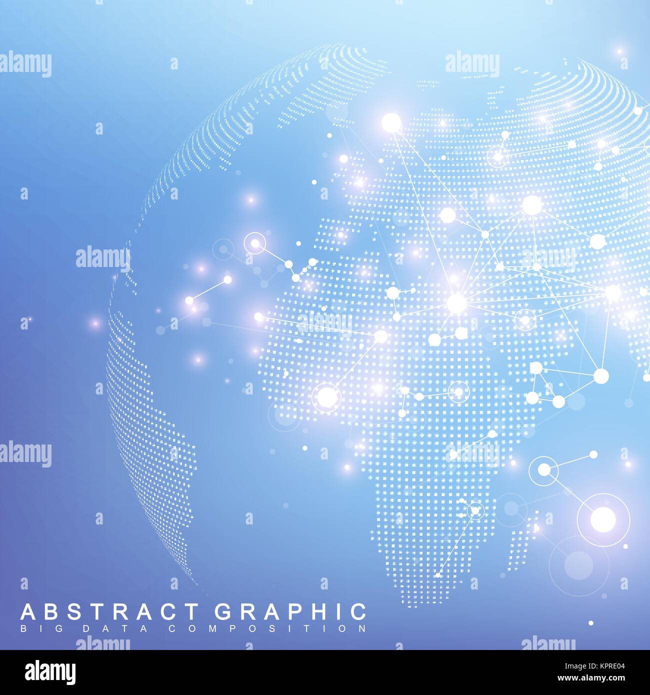 Network and data exchange over planet earth in space. Virtual Graphic ...