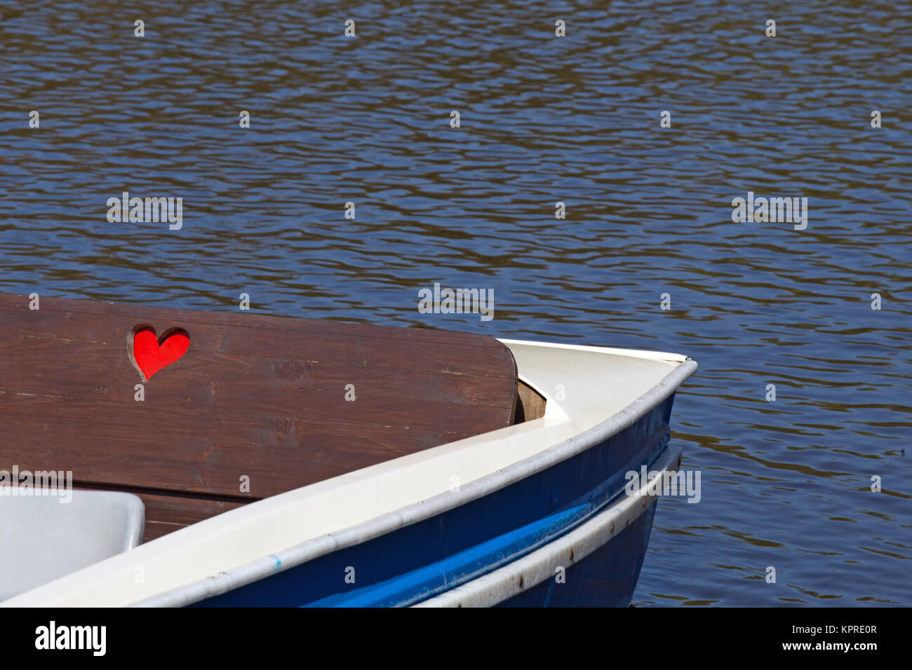pedal boat with heart at a lake Stock Photo - Alamy