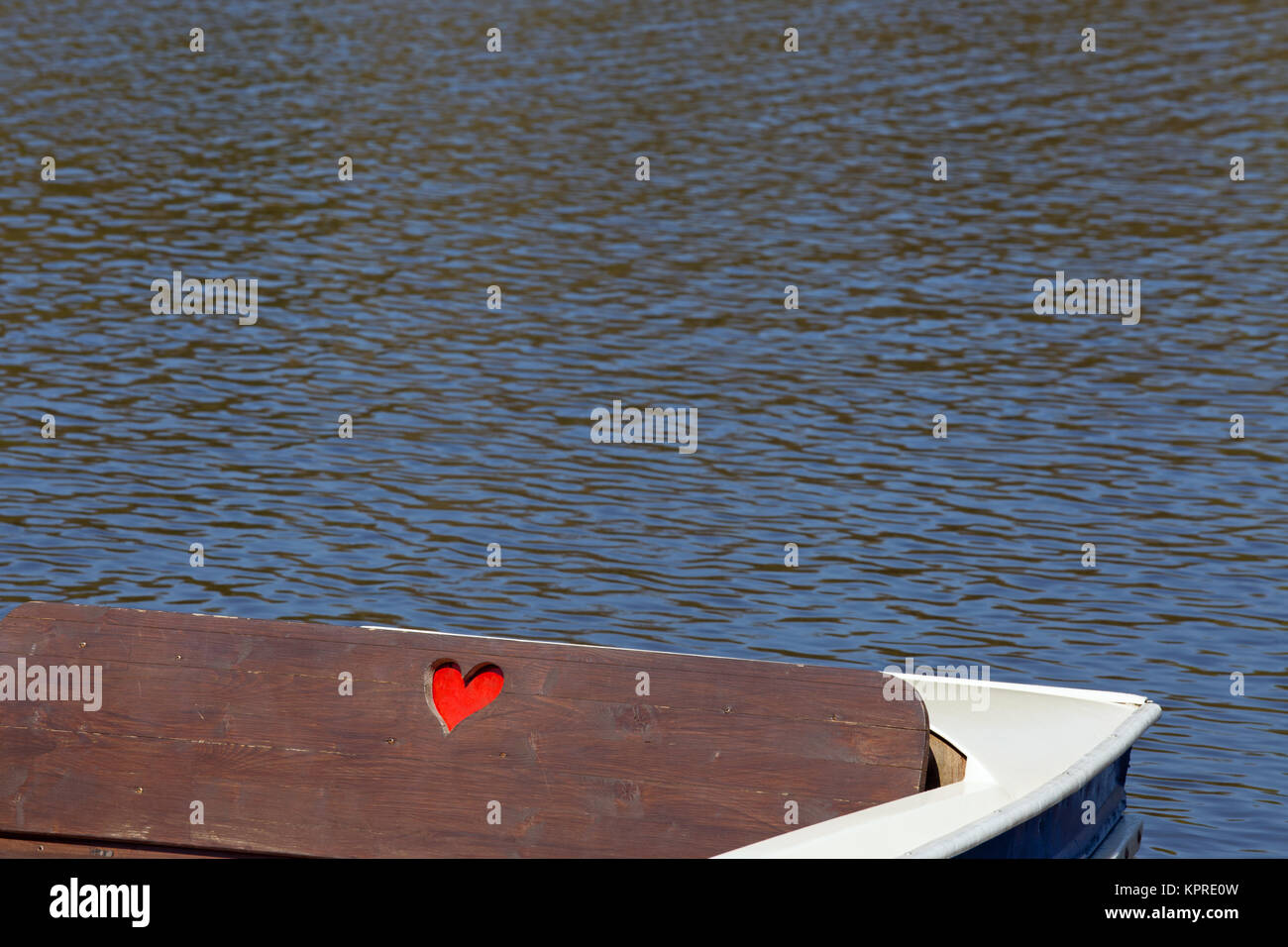 pedal boat with heart at a lake Stock Photo - Alamy