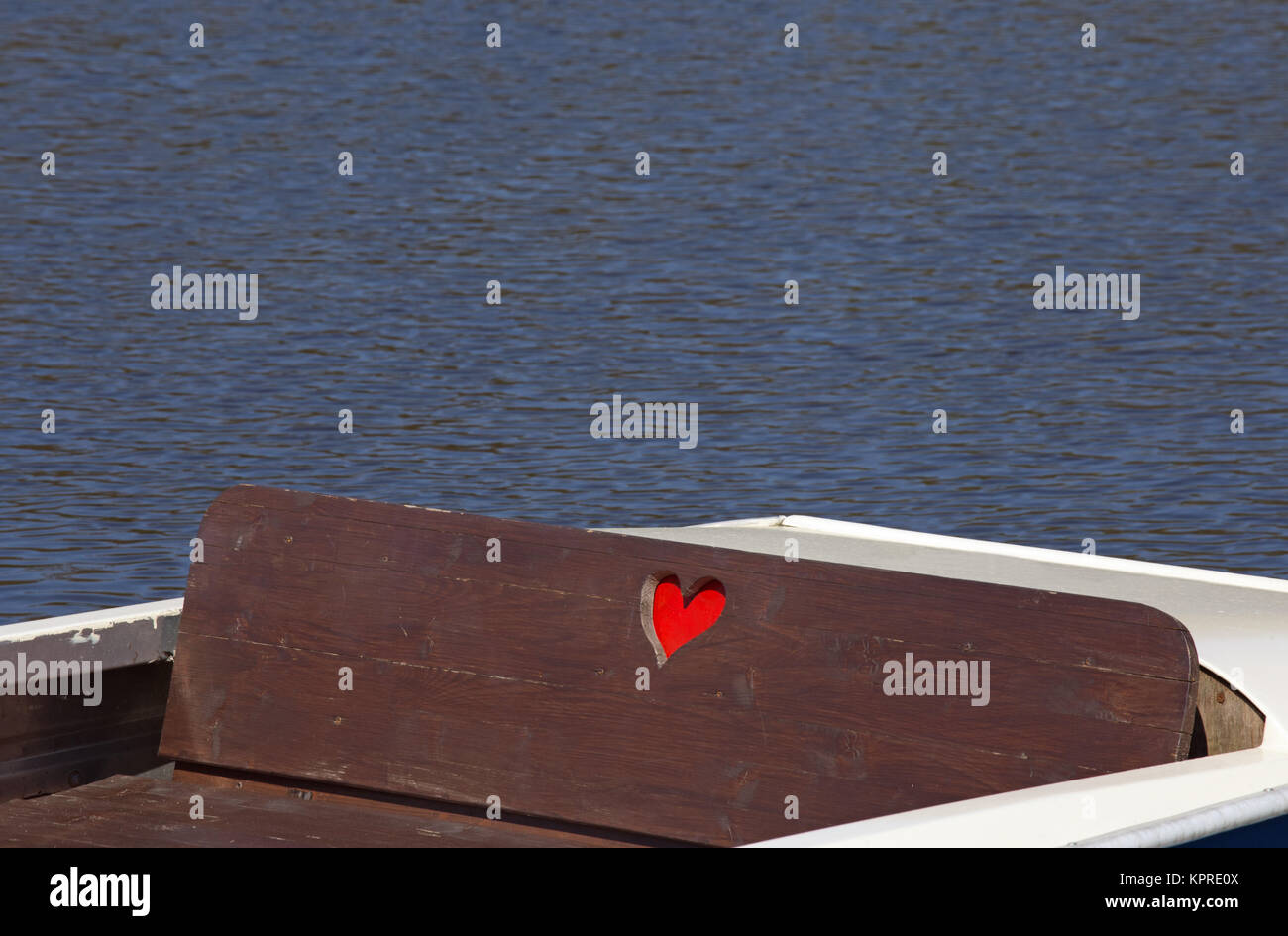 pedal boat with heart at a lake Stock Photo - Alamy