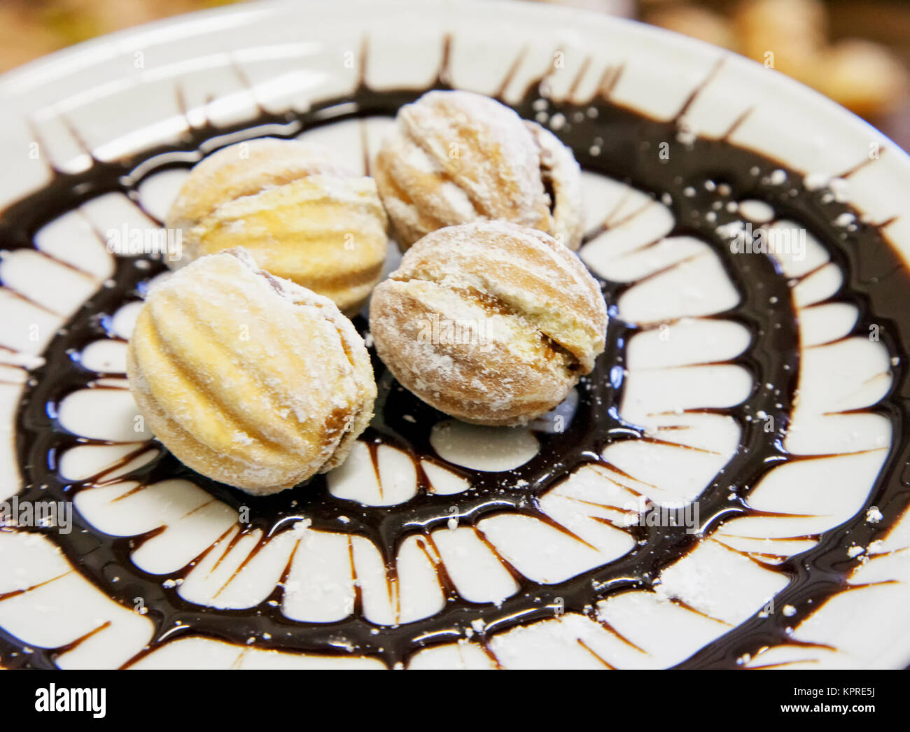 Pastries over plate Stock Photo - Alamy
