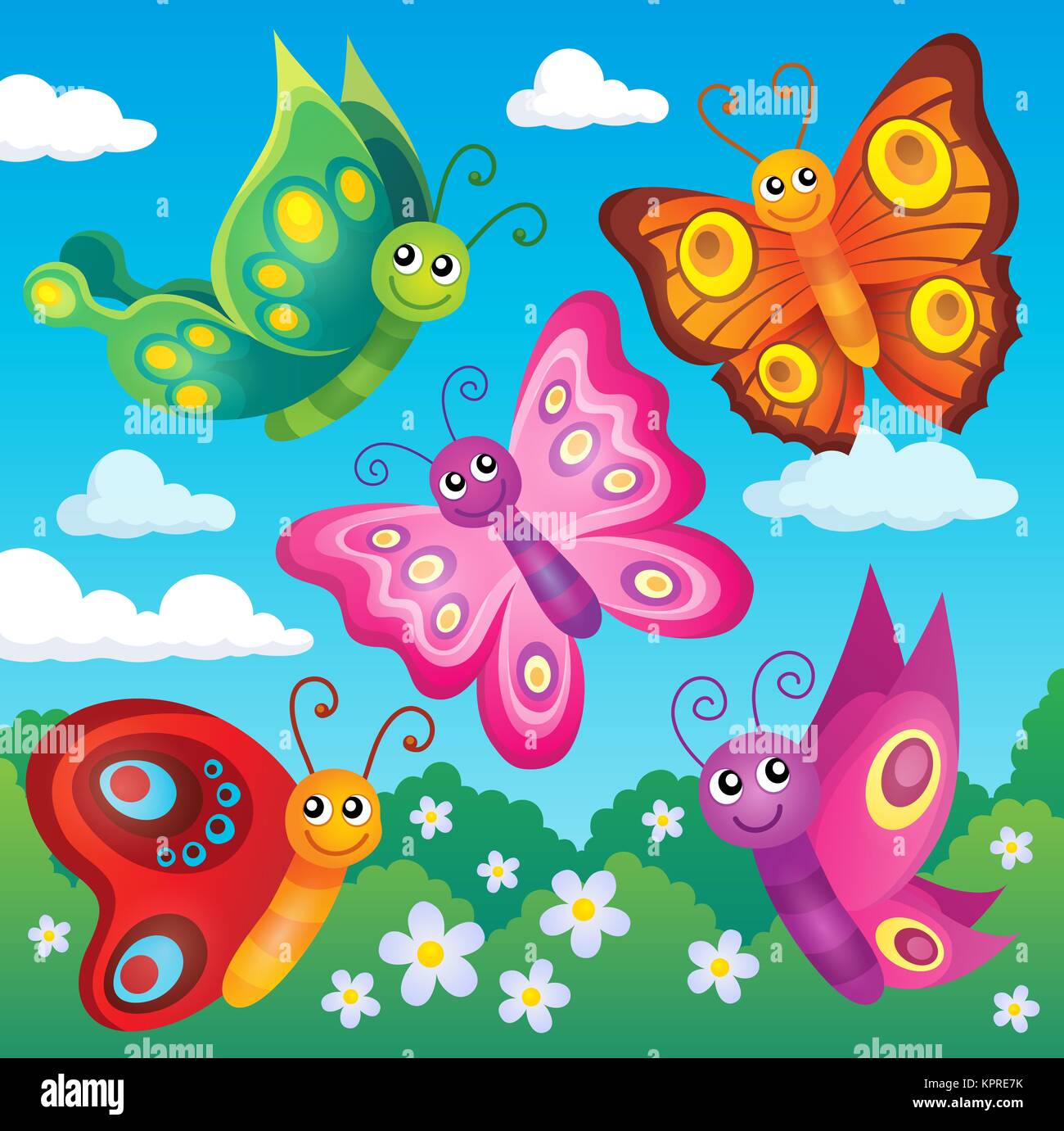 Happy butterflies theme image 1 Stock Photo - Alamy