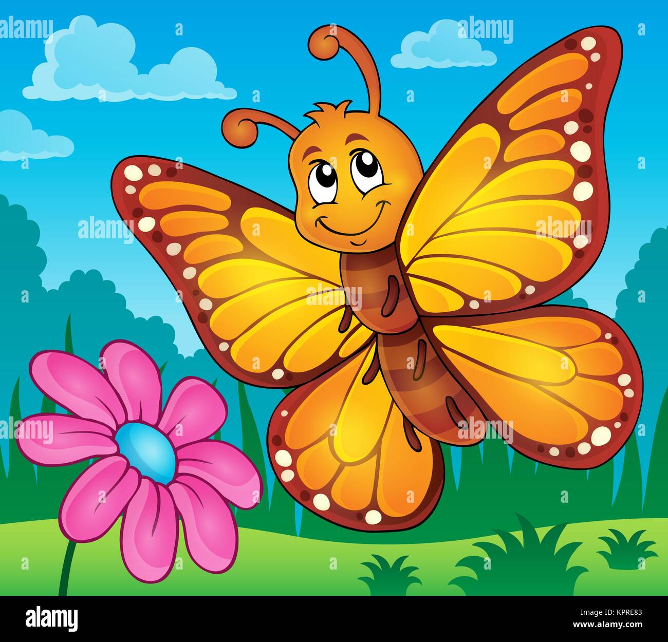 Happy butterfly topic image 2 Stock Photo - Alamy