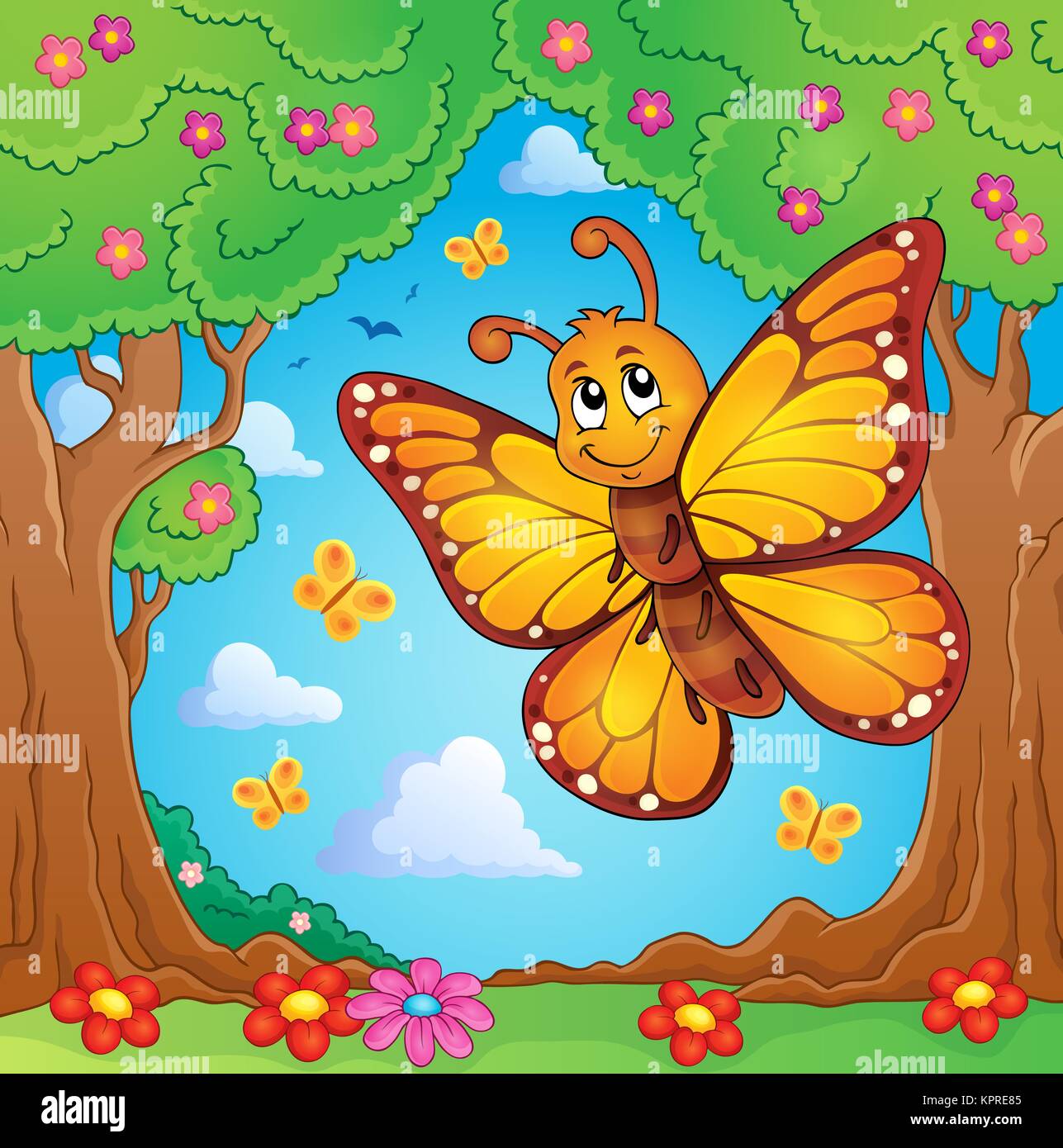 Happy butterfly topic image 4 Stock Photo - Alamy