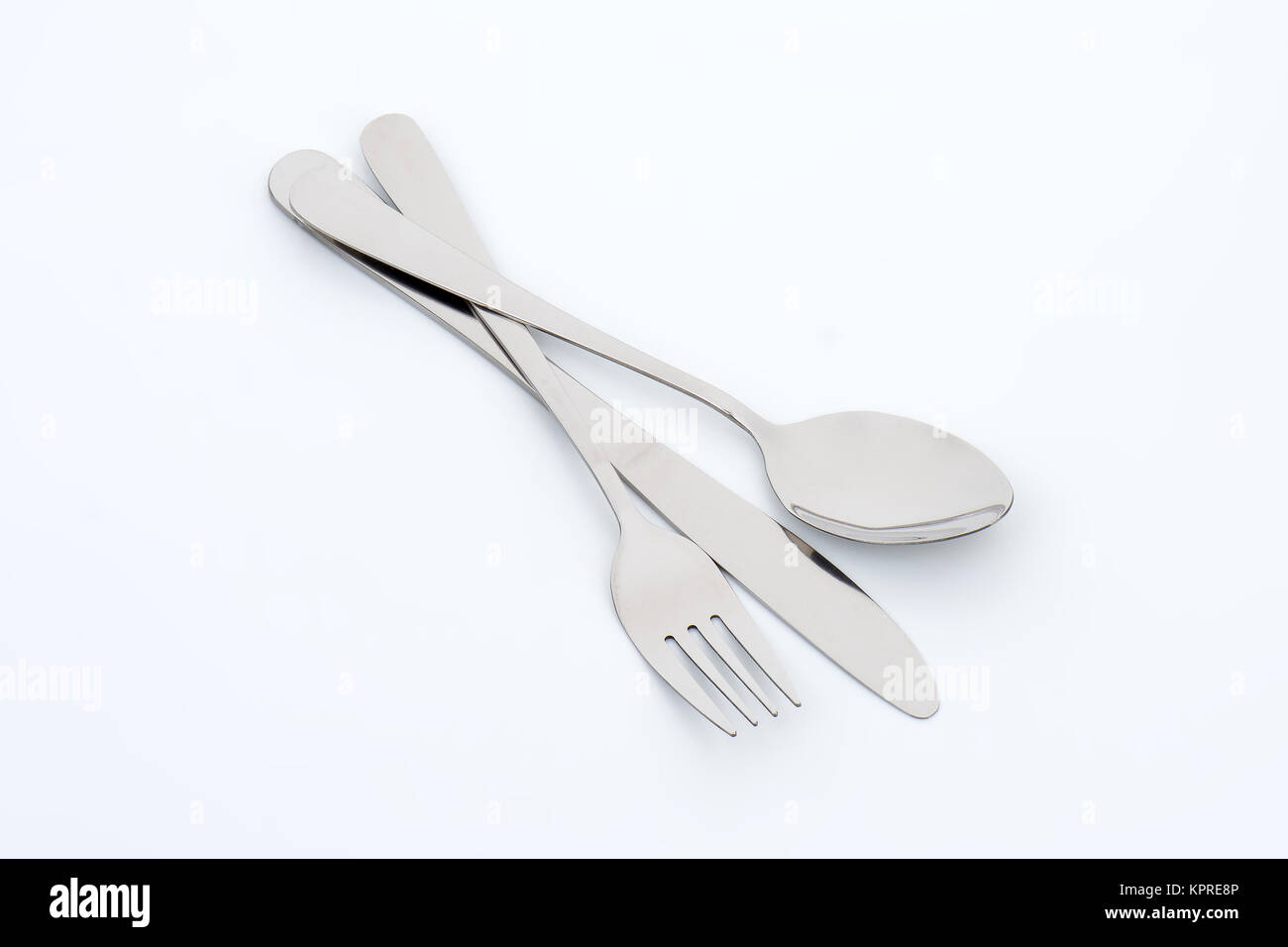 knife, fork and spoon Stock Photo - Alamy