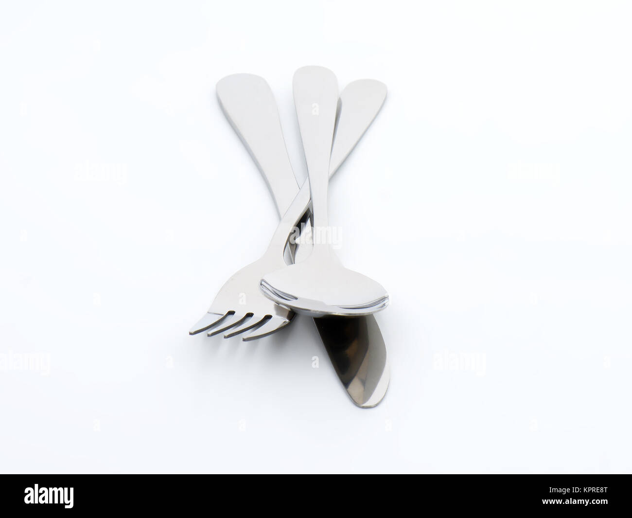 knife, fork and spoon Stock Photo - Alamy