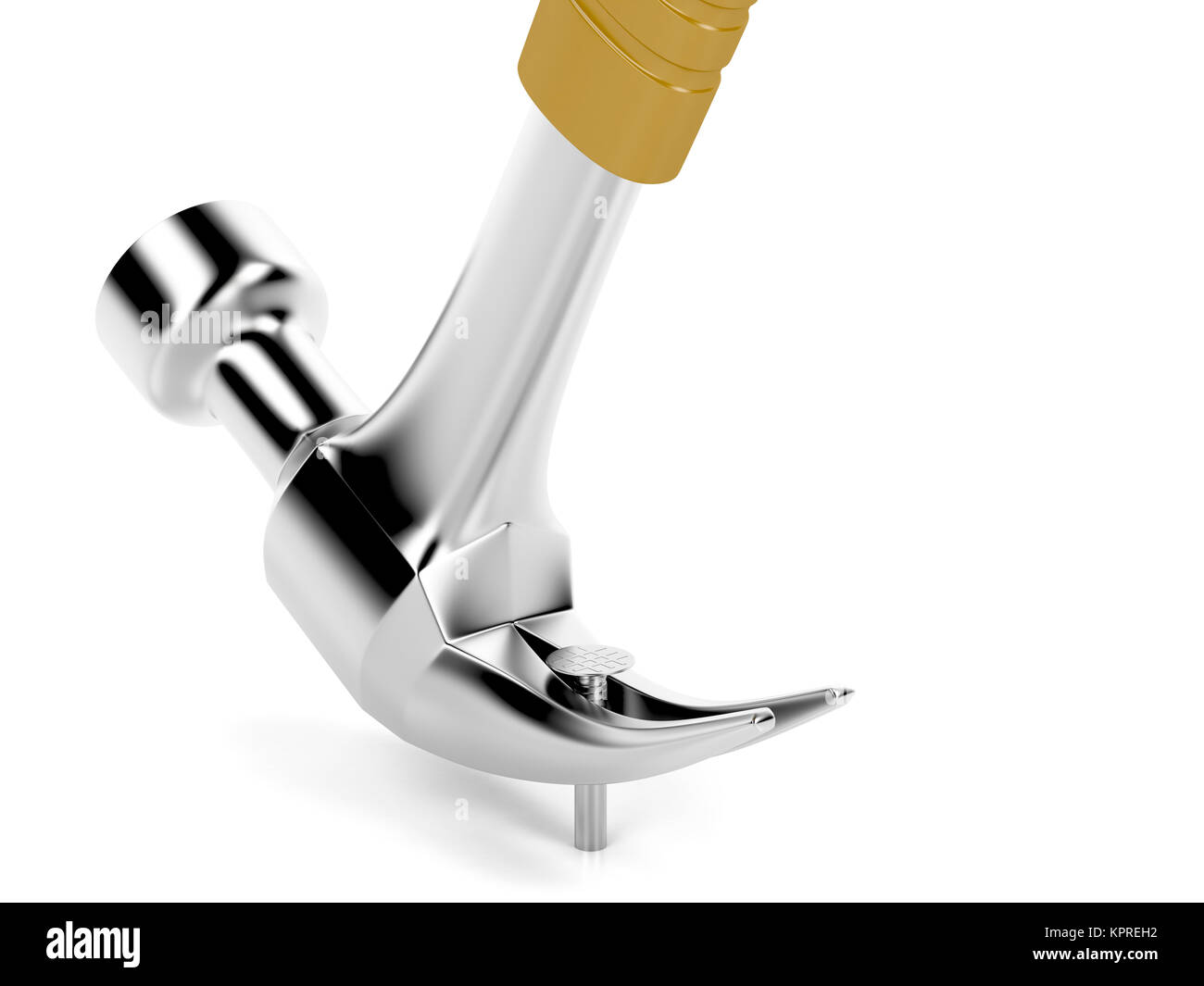 Claw hammer pulling a nail Stock Photo - Alamy