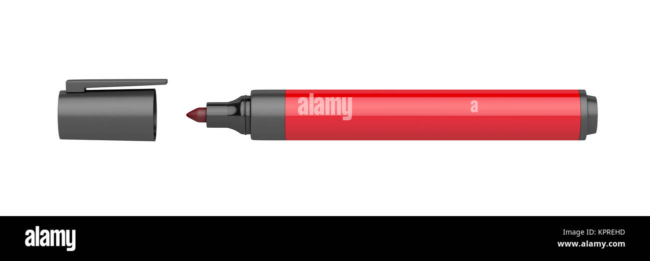 Red permanent marker Stock Photo - Alamy