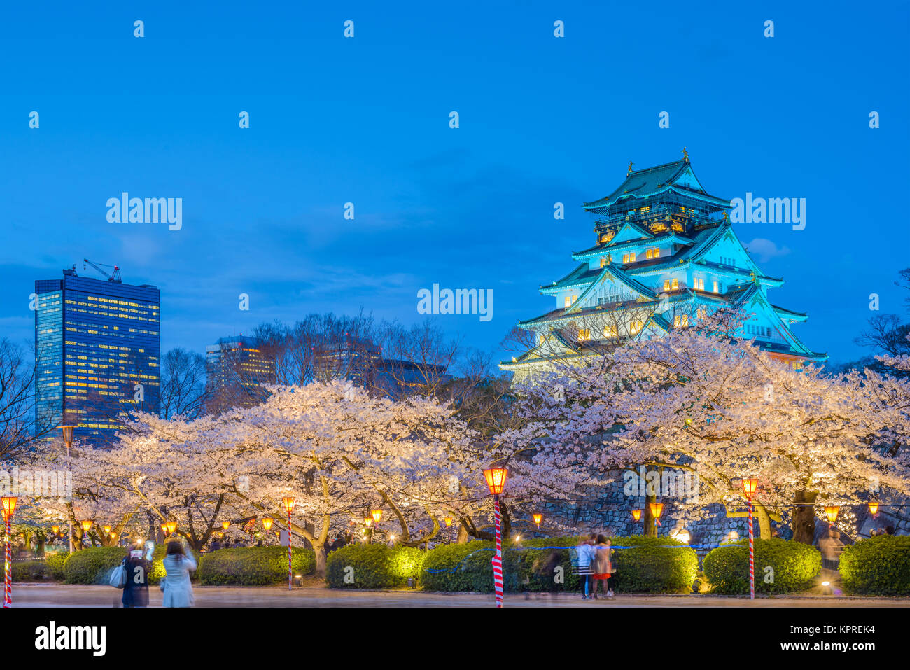 Osaka, Japan castle and cityscape in spring Stock Photo - Alamy