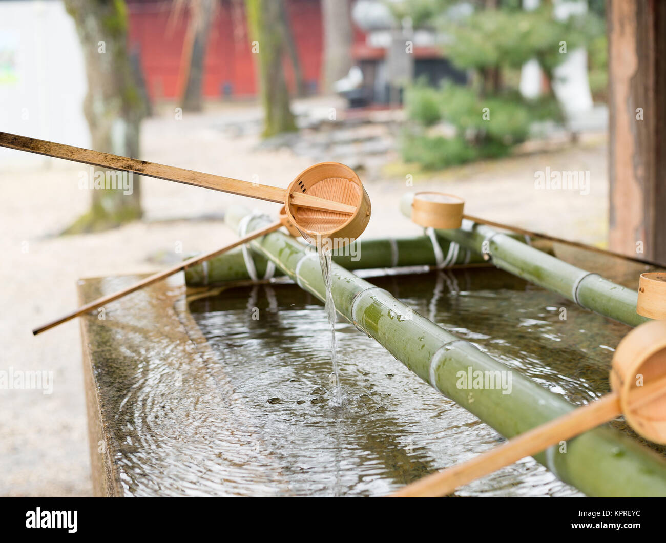 Japanese purification fountain Stock Photo - Alamy