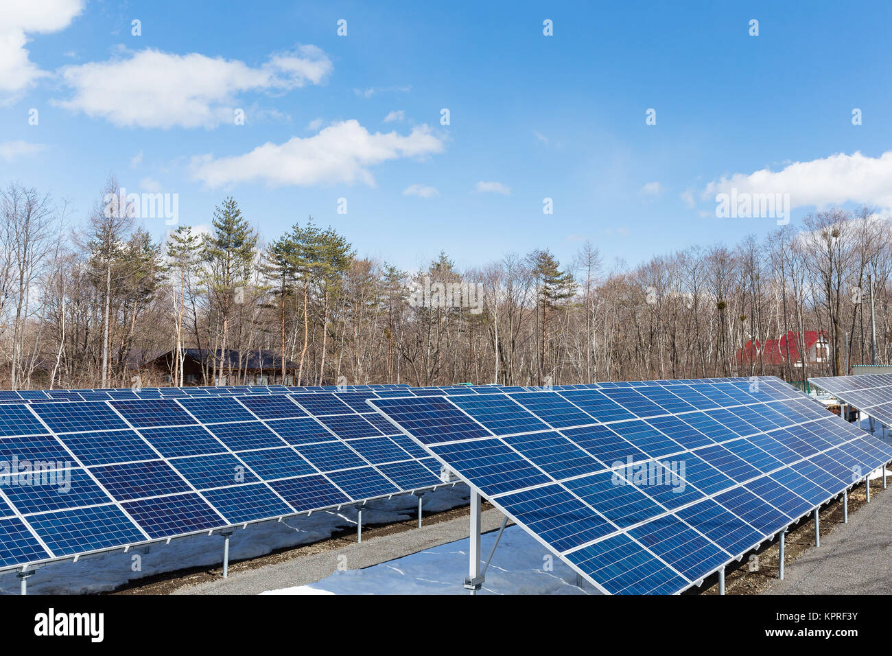 Solar panel plant Stock Photo - Alamy
