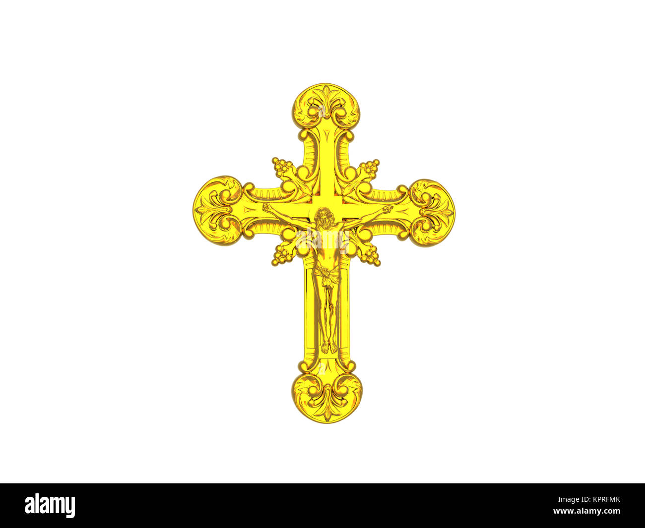 golden cross with jesus figure isolated Stock Photo - Alamy