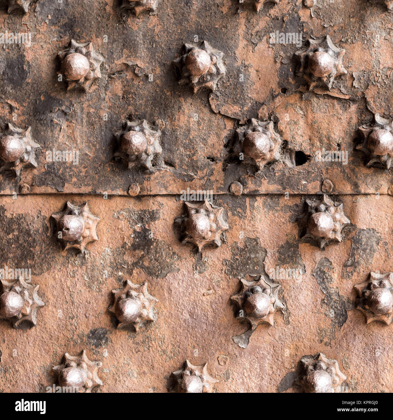 Ancient wooden spiked door detail i Stock Photo - Alamy