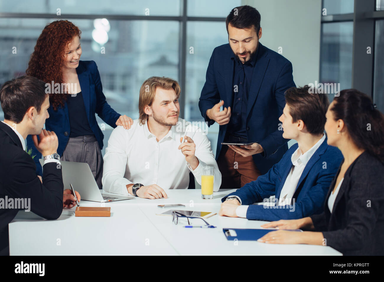 Business People Meeting Communication Discussion Working Office Stock ...