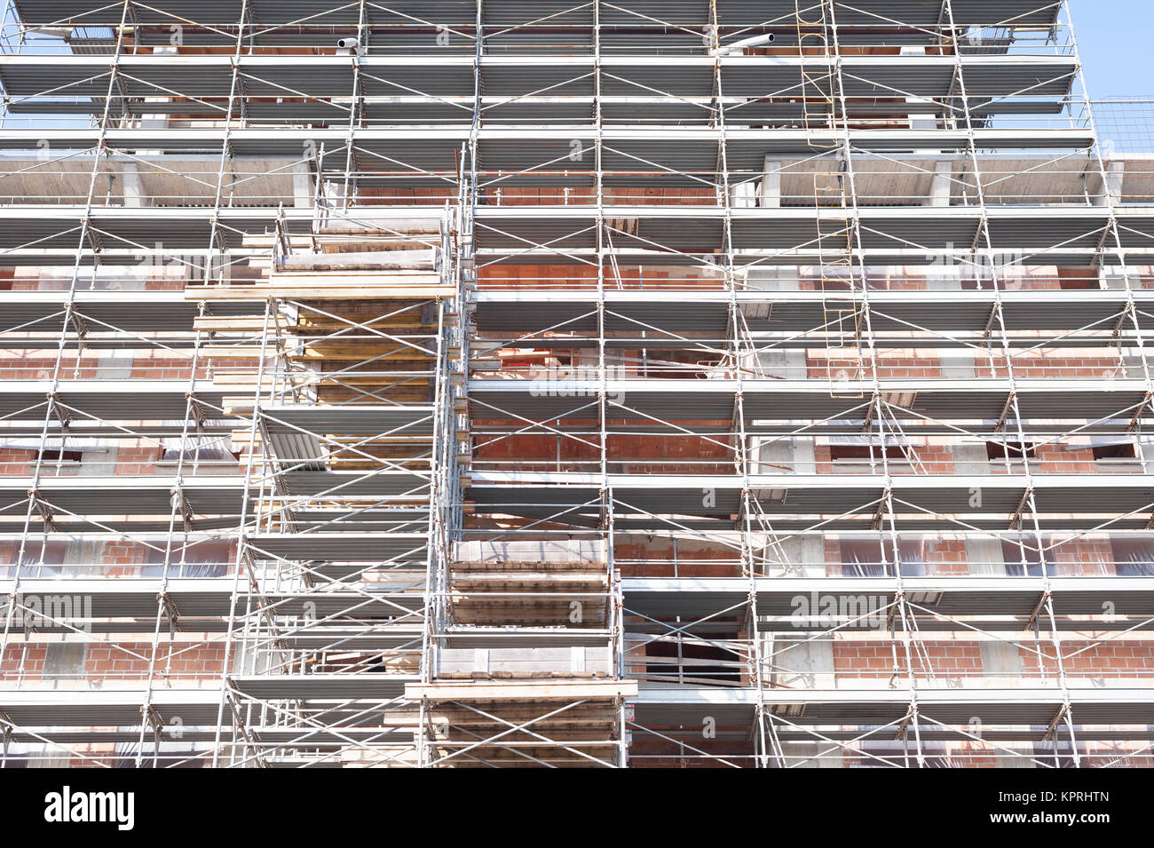 Construction scaffolding of a building under construction Stock Photo ...