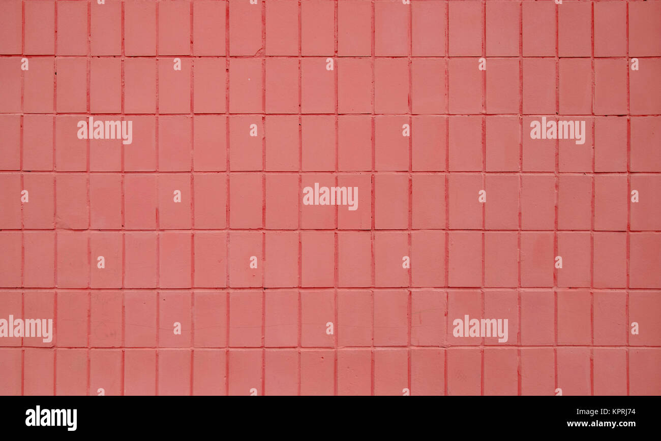 Pink painted ceramic tile wall texture Stock Photo - Alamy