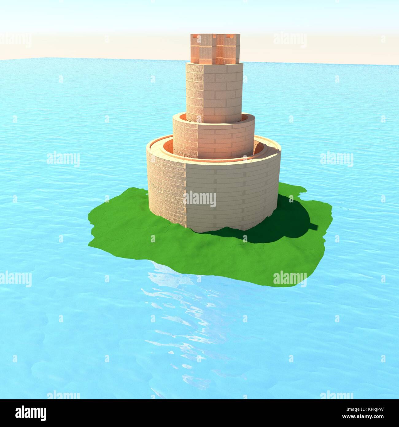 Tower over an island in the sea Stock Photo - Alamy