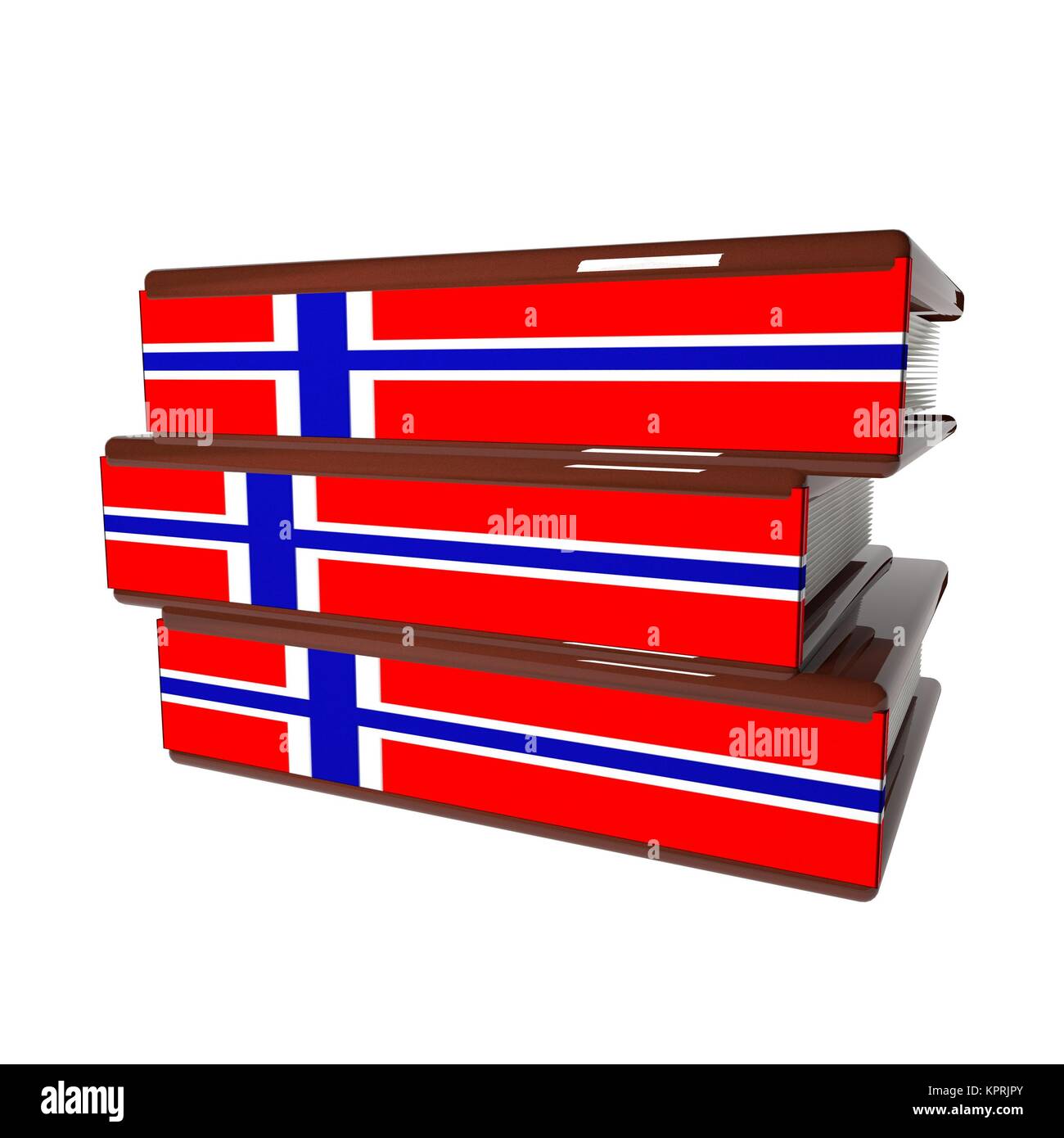 Norway books isolated over white Stock Photo - Alamy