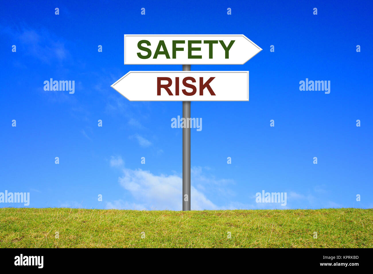 sign sign post showing risk or safety Stock Photo - Alamy