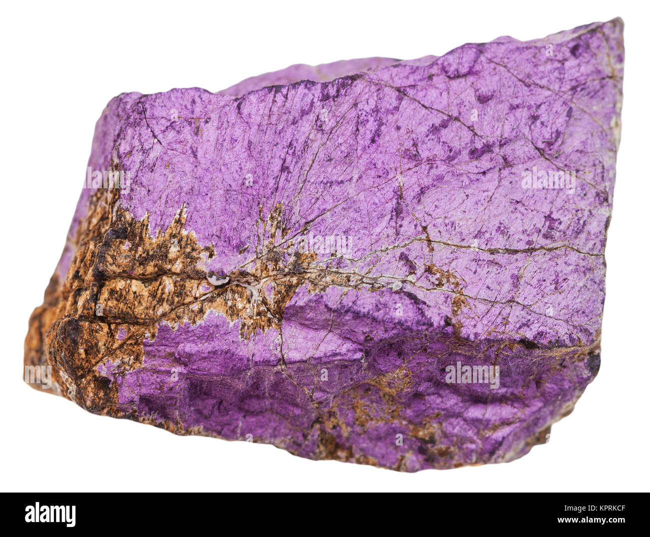 piece of purpurite stone isolated on white Stock Photo - Alamy