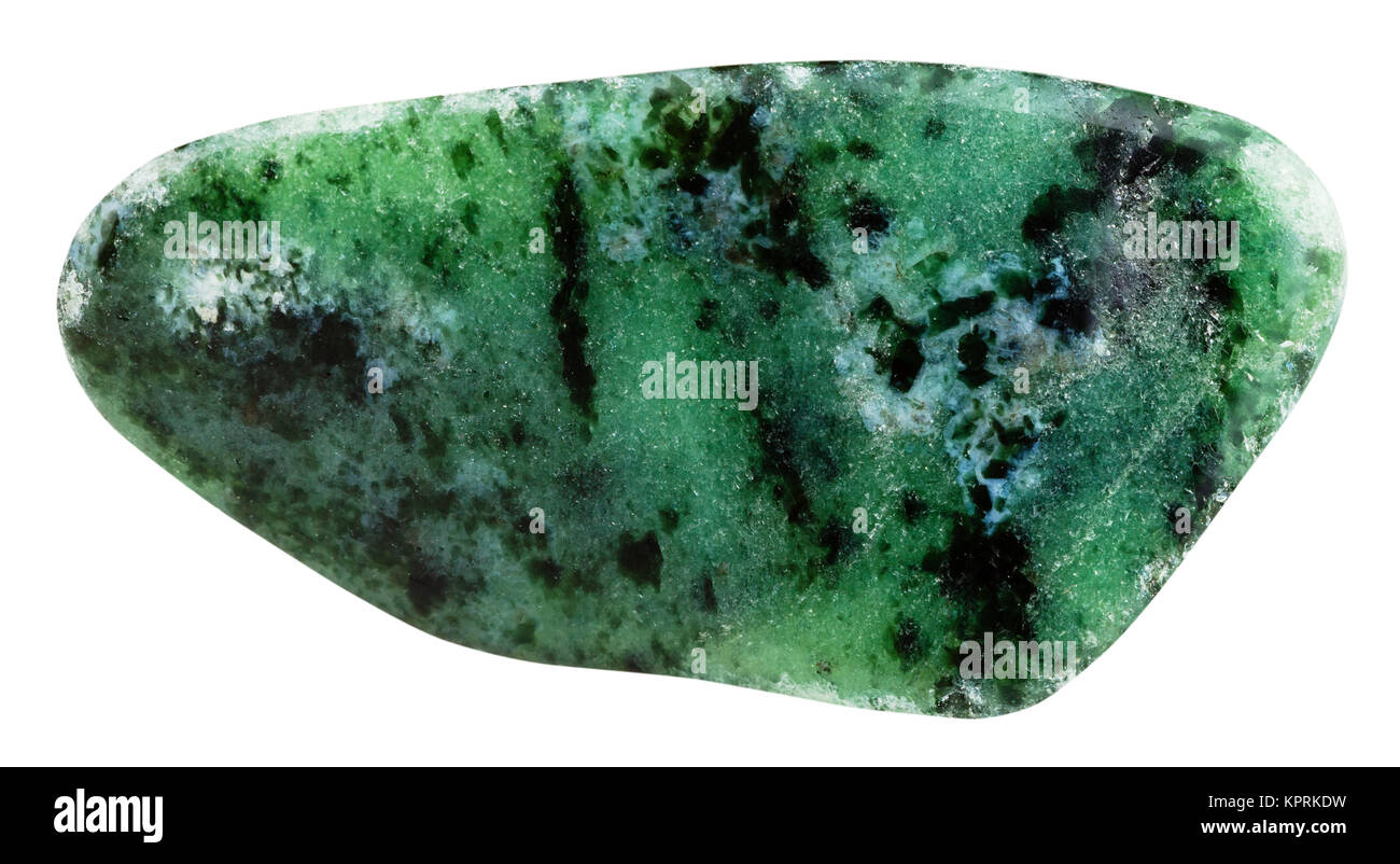 polished green zoisite (saualpite) gemstone Stock Photo - Alamy
