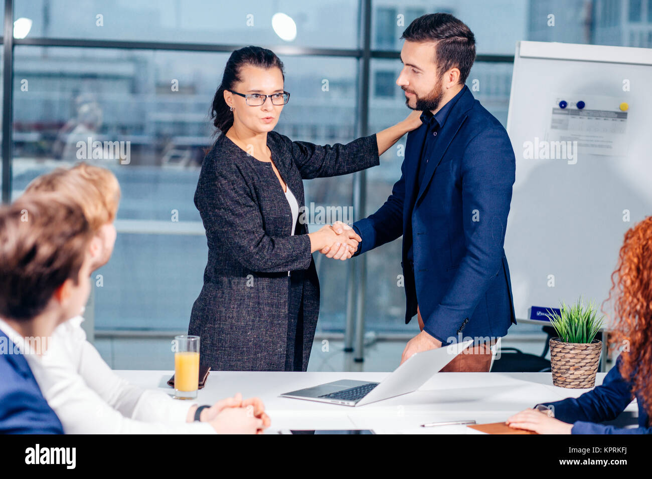 Business handshake. Business handshake and business people concept ...