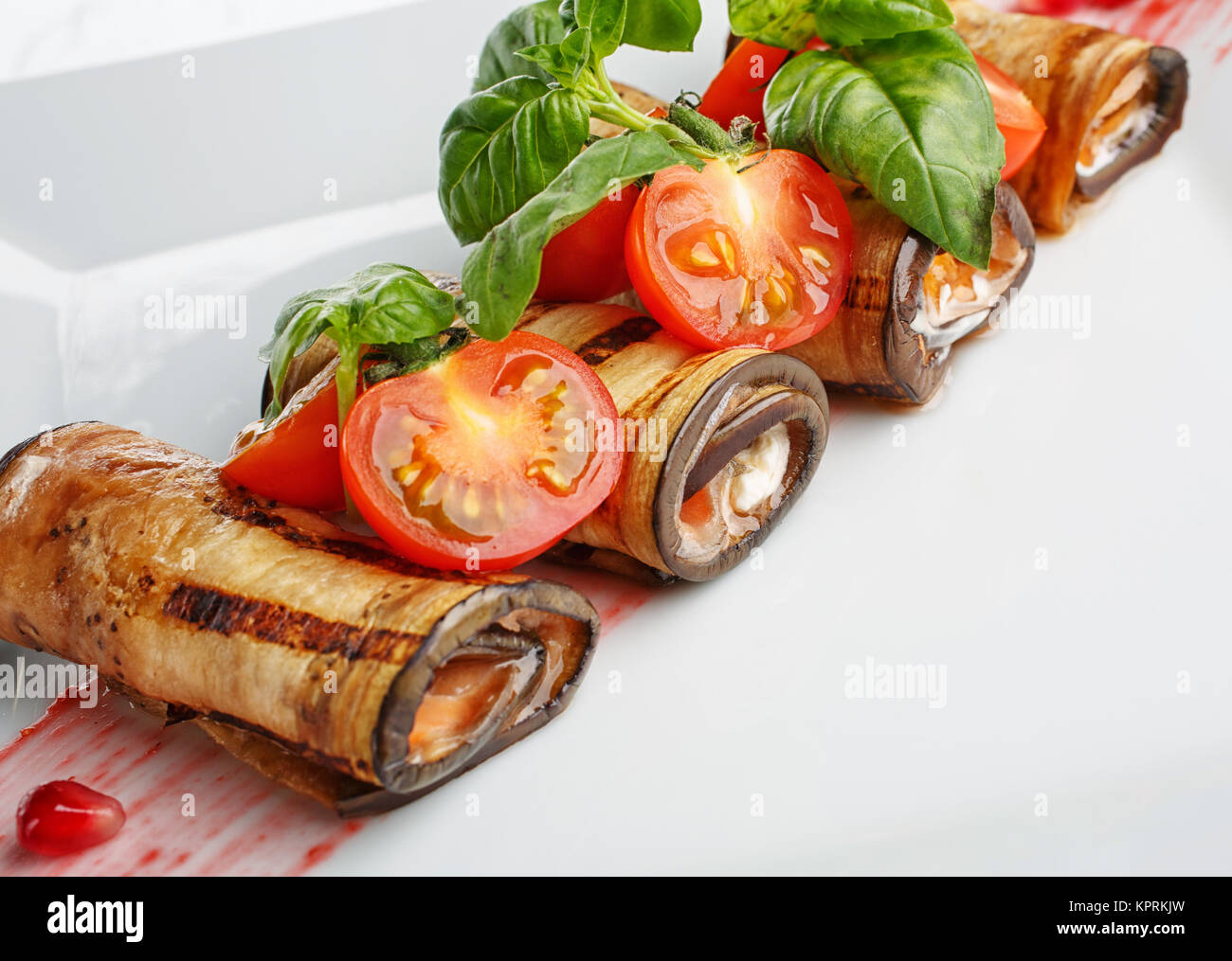 appetizing restaurant food on white background Stock Photo - Alamy
