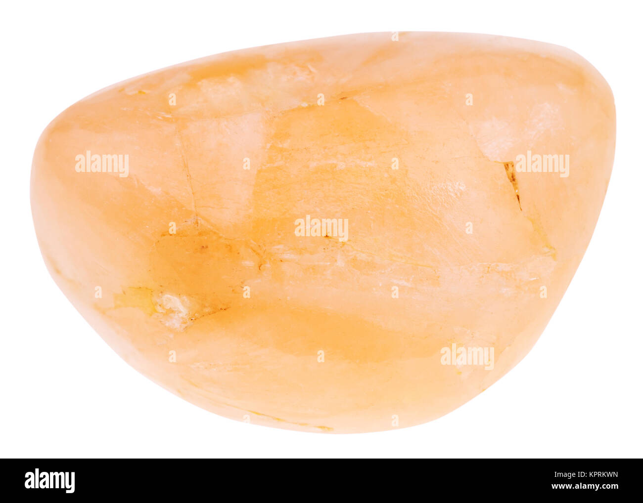 pebble of Stilbite gemstone isolated Stock Photo - Alamy