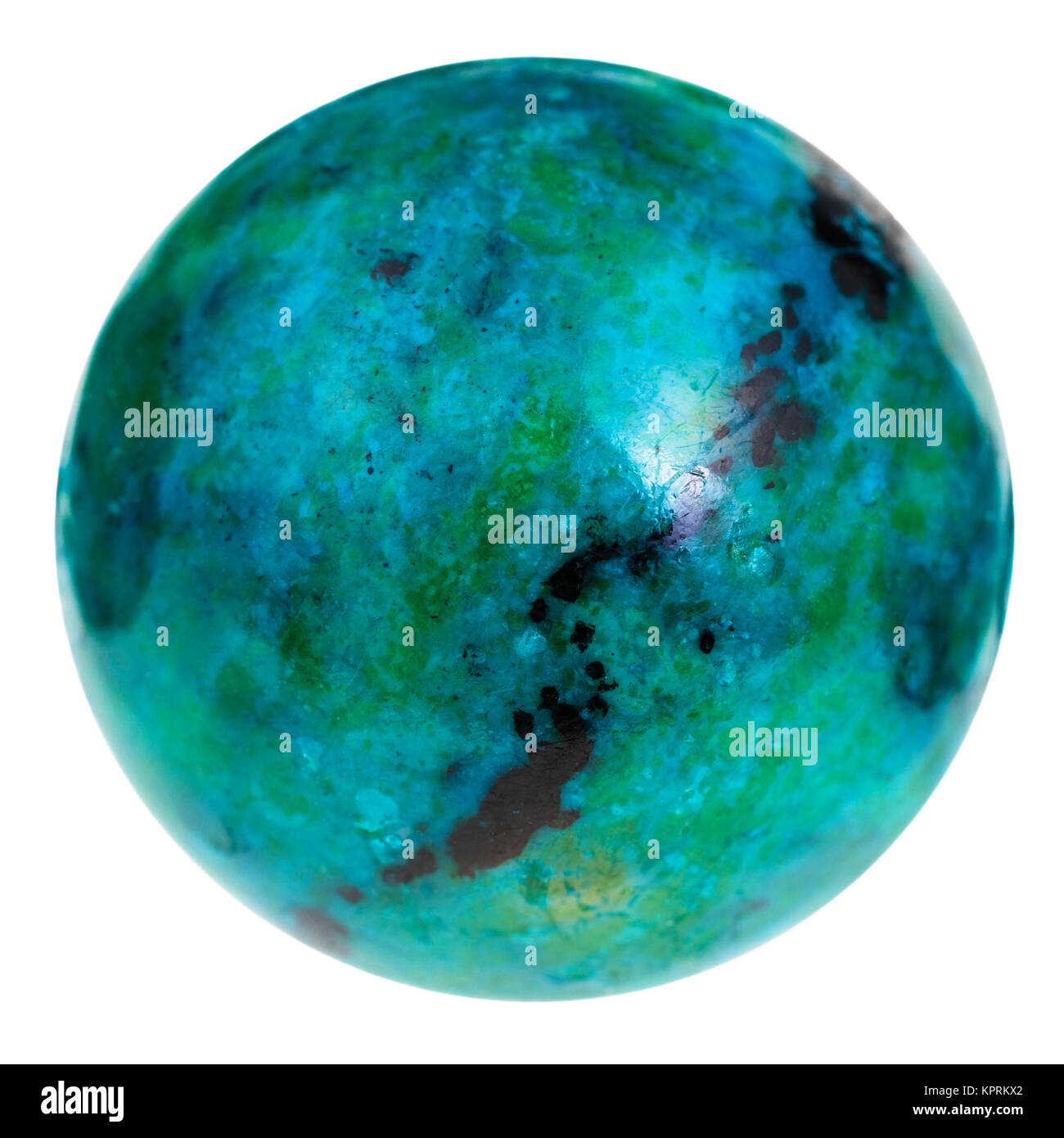 bead from green and blue chrysocolla gemstone Stock Photo - Alamy