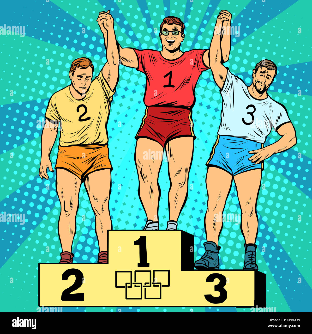 Sport first second and third place on the podium Stock Photo - Alamy