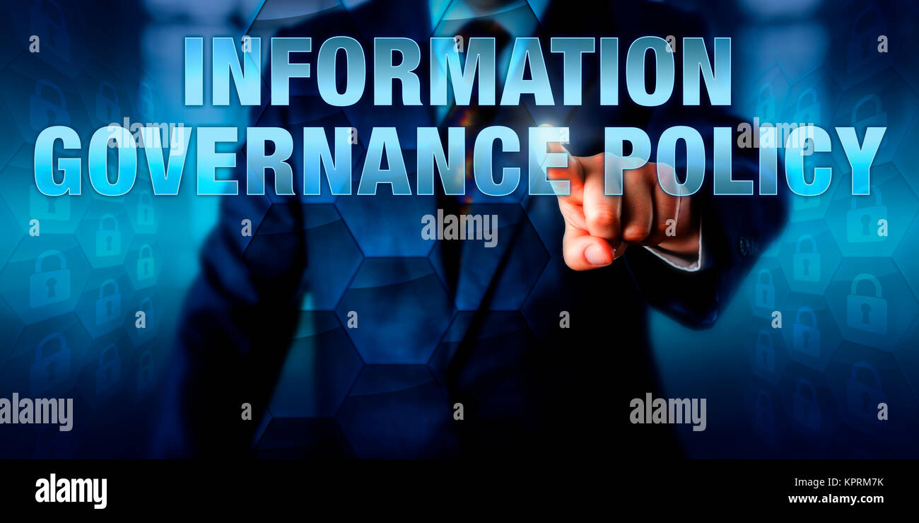 Manager Pushing INFORMATION GOVERNANCE POLICY Stock Photo - Alamy