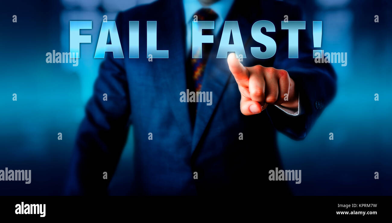 Entrepreneur Touching FAIL FAST! Stock Photo - Alamy