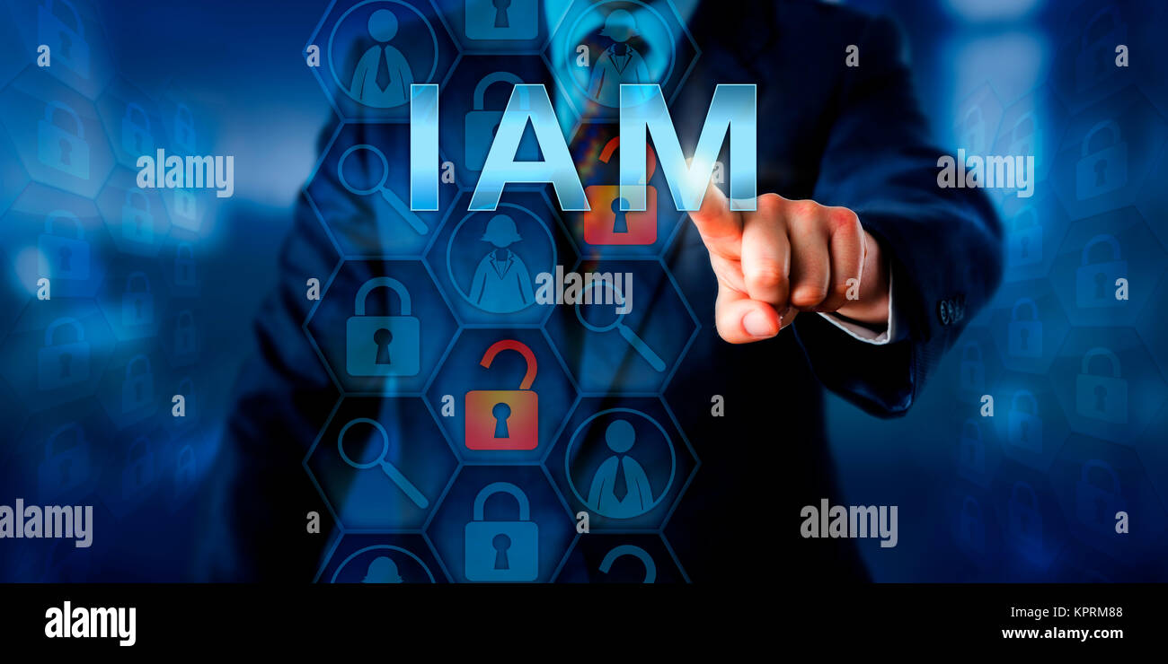 Identity And Access Manager Pushing IAM Stock Photo - Alamy