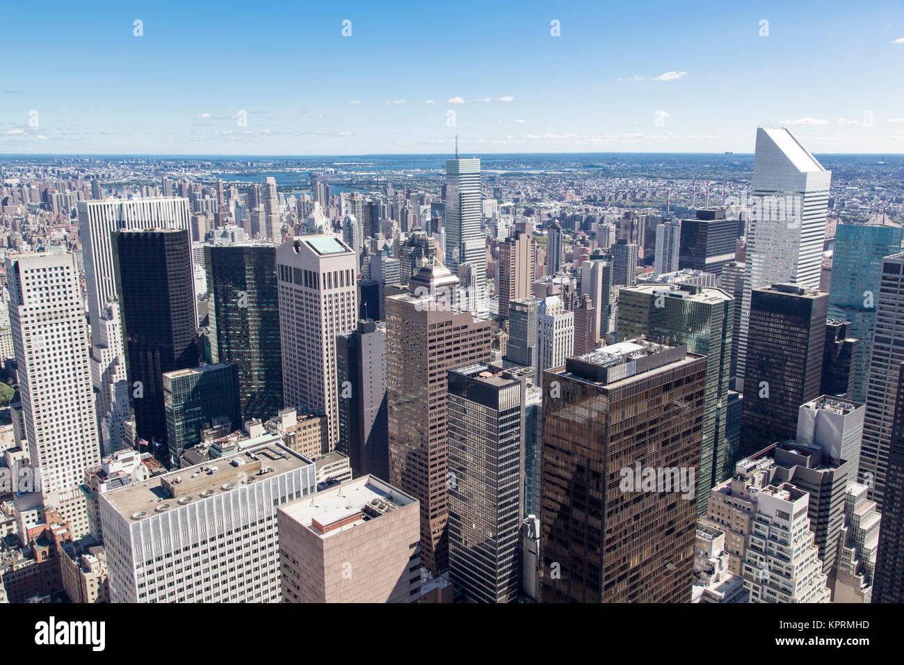 The aerial view of Manhattan Upper East Side district (New York City ...