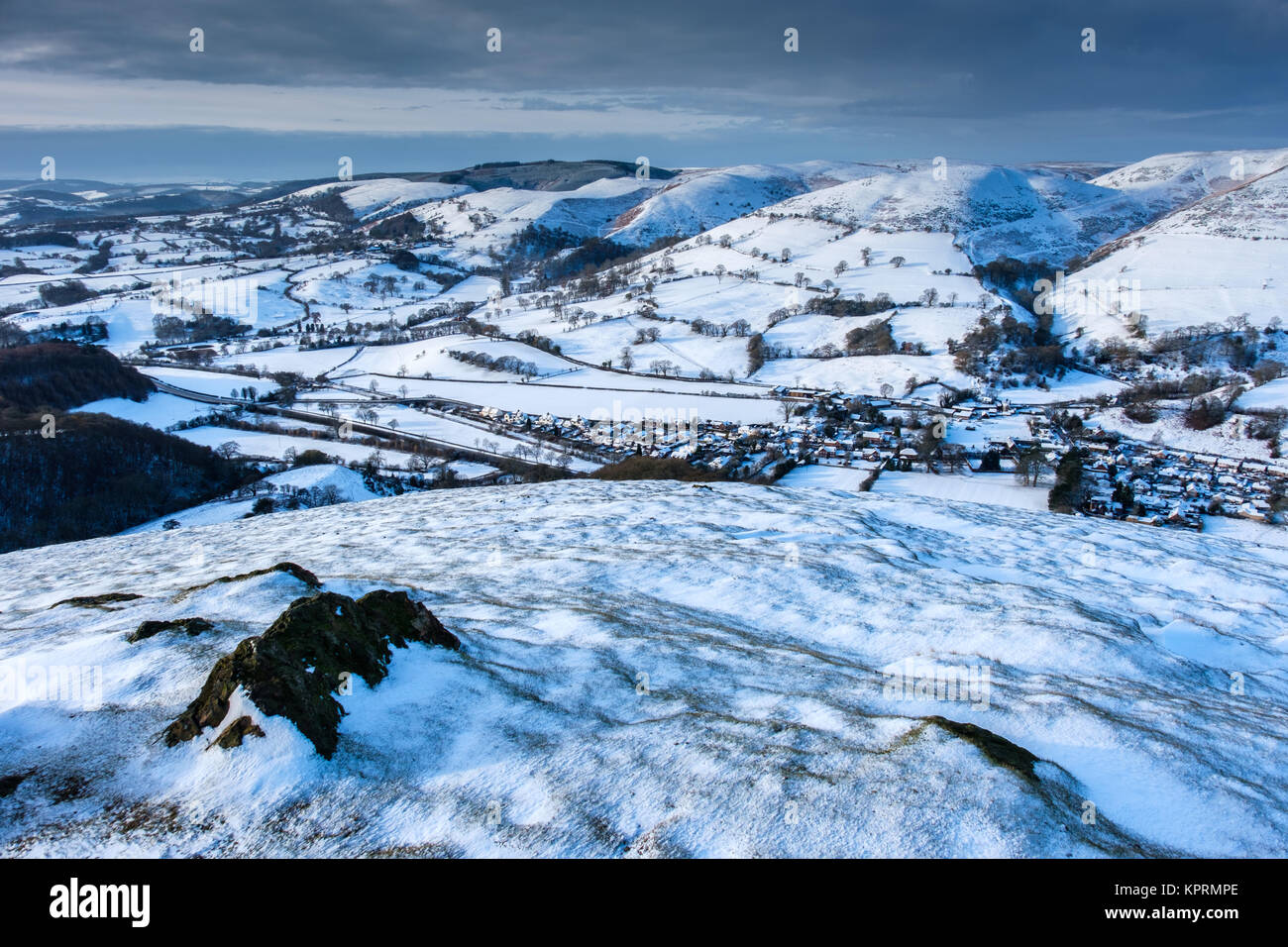 Little Stretton and Ashes Hollow, seen from the southern tip of Ragleth ...