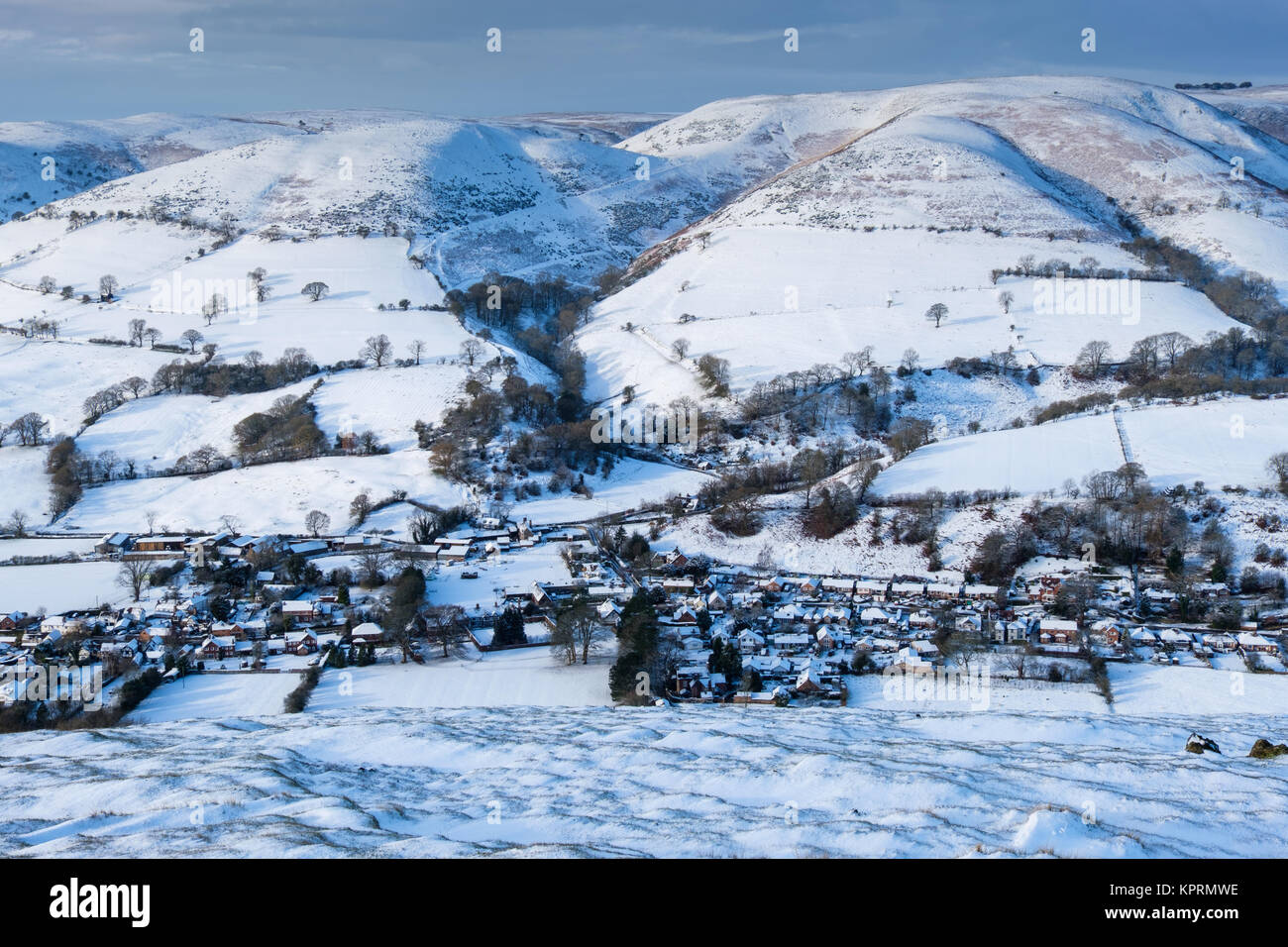 Little Stretton and Ashes Hollow, seen from the southern tip of Ragleth ...