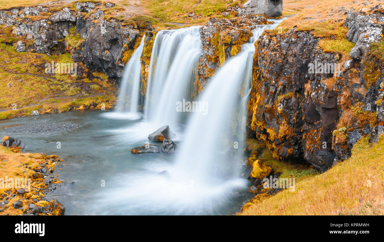 Waterfall at Kirkjufell mountain, Iceland Stock Photo - Alamy