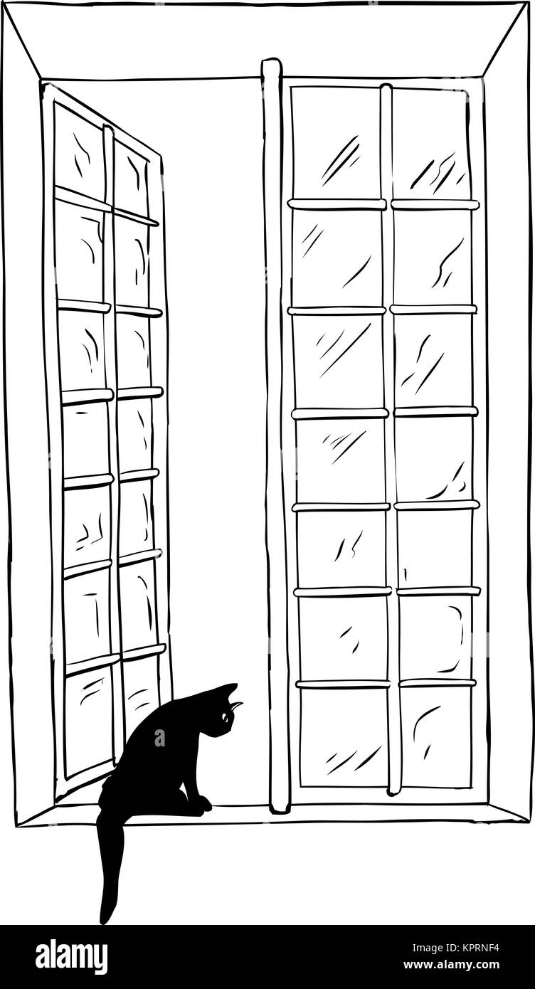 Pet peeking out indoors Black and White Stock Photos & Images - Alamy