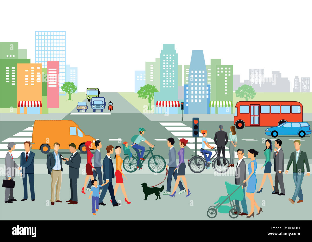 groups of people on the street Stock Photo - Alamy