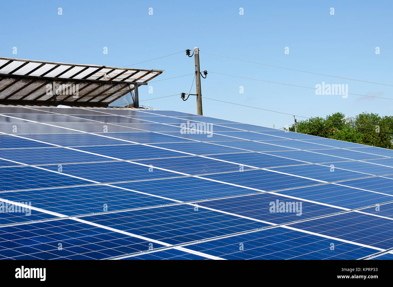 Solar panels on the roof Stock Photo - Alamy