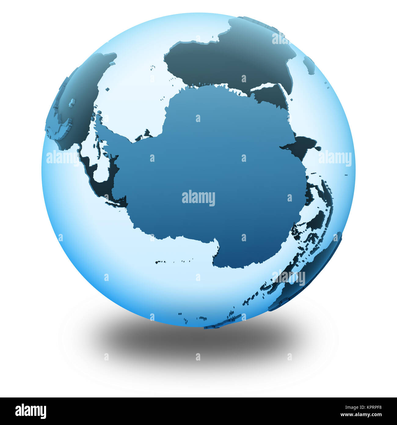 Antarctica on translucent Earth Stock Photo - Alamy