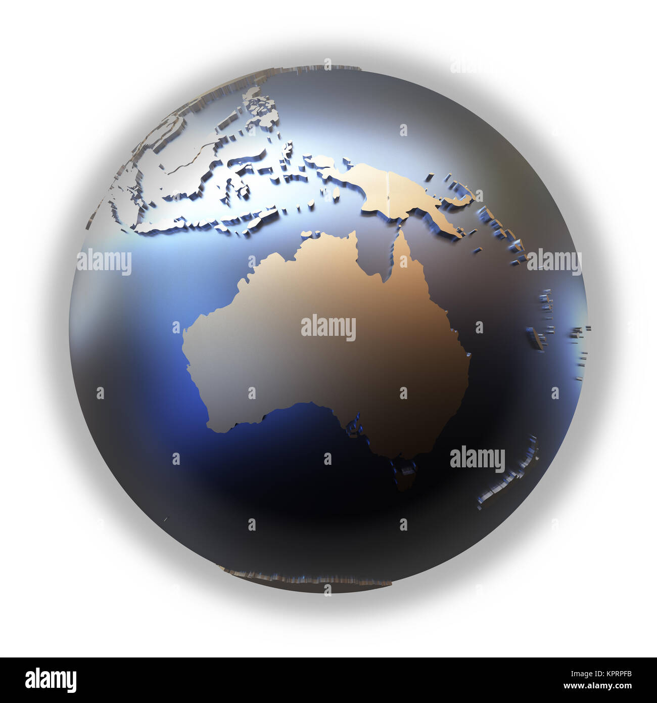 Australia on golden metallic Earth Stock Photo - Alamy