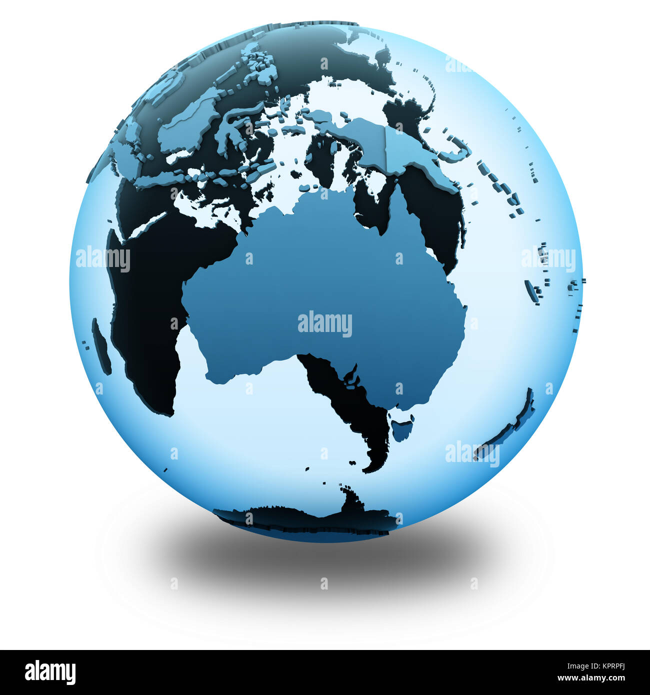 Australia on translucent Earth Stock Photo - Alamy