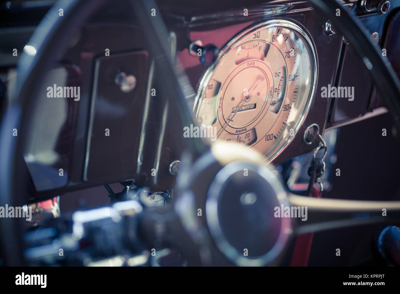 Retro car dashboard Stock Photo - Alamy