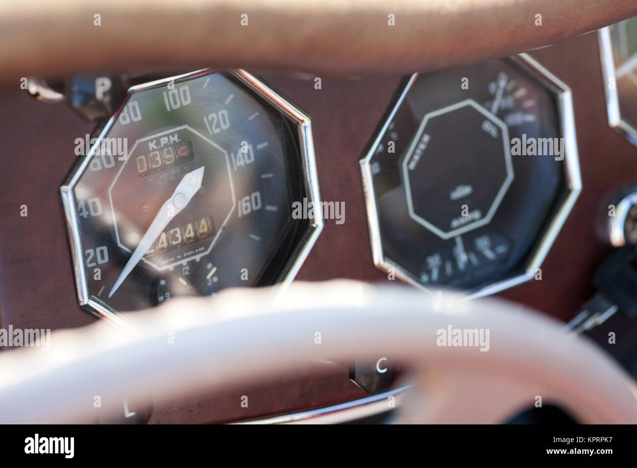 Retro car dashboard Stock Photo - Alamy