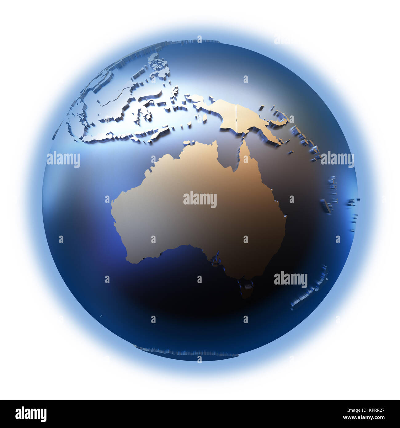 Australia on golden metallic Earth Stock Photo - Alamy