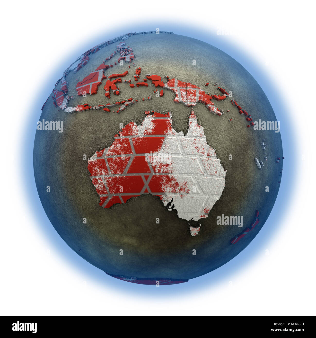 Australia on brick wall Earth Stock Photo - Alamy