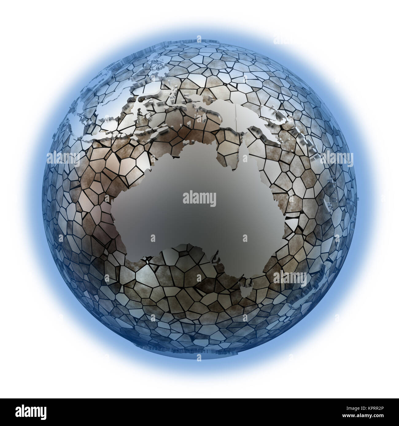 Australia on metallic Earth Stock Photo - Alamy